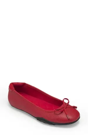 Aerosoles Onyx Ballet Loafer - Racing Red Perforated