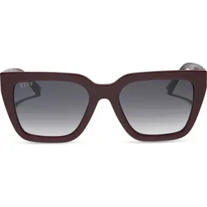 DIFF Amara 54mm Square Sunglasses - Dark Cherry/grey Gradient