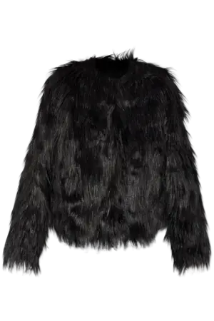 STAND STUDIO Eilish Faux Fur Jacket Black