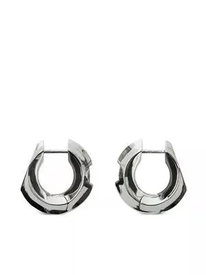 Burberry Hollow Diamond Cutout Hoop Earrings