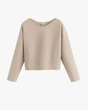 Cuyana Fleece Cinched Top - Stone