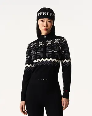 Perfect Moment Nordic Merino Wool Half-zip