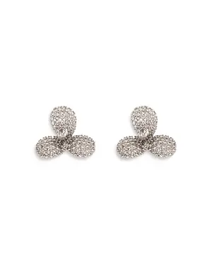 JENNIFER BEHR Amerie Crystal Flower Stud Earrings - Silver