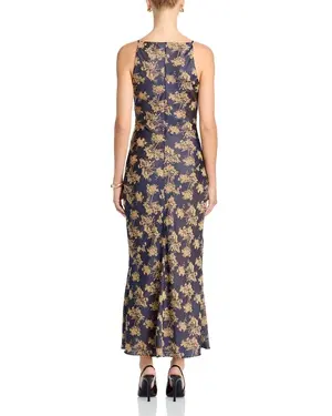 Aqua Jacquard Maxi Dress