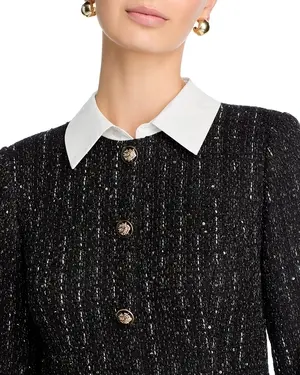 Aqua Tweed Mini Dress