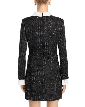 Aqua Tweed Mini Dress