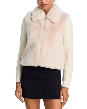 Aqua Faux Fur Cardigan - Ivory