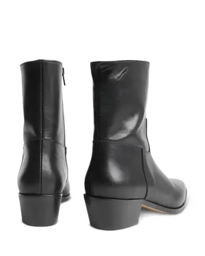 Whistles Leather Ankle Boots - Black
