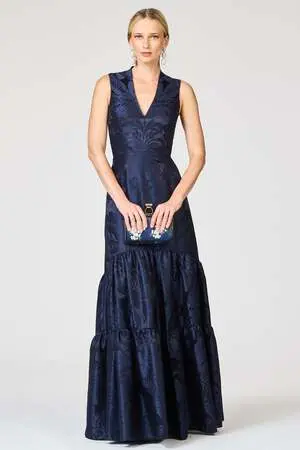 Sachin & Babi Cella Gown - Deep Ocean