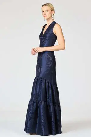 Sachin & Babi Cella Gown - Deep Ocean