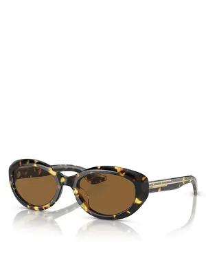 Khaite X Oliver Peoples Oval Sunglasses, 53mm - Dark Tortoise