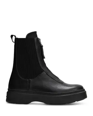 Varley Corian Zip Front Ankle Boots - Black