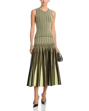 Simkhai Oaklen Knit Midi Dress - Pine Multi