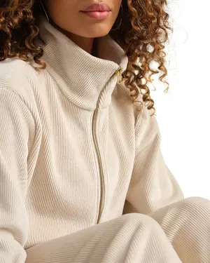 RHONE Plush Half Zip Sweatshirt - Bone