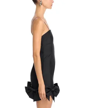 LoveShackFancy Kennedi Bow Mini Dress - Black