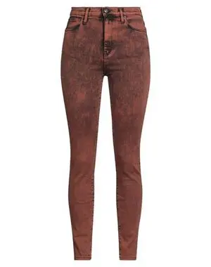 8PM Skinny High-waisted Jeans With Embroidered Logo - Brown