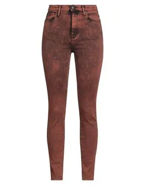 8PM Skinny High-waisted Jeans With Embroidered Logo - Brown
