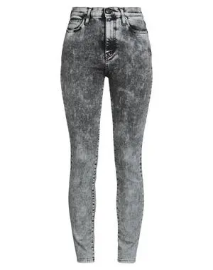 8PM Skinny High-Waisted Jeans With Embroidered Logo Grey
