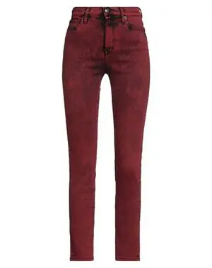 8PM Skinny High-Waisted Jeans With Embroidered Logo Red