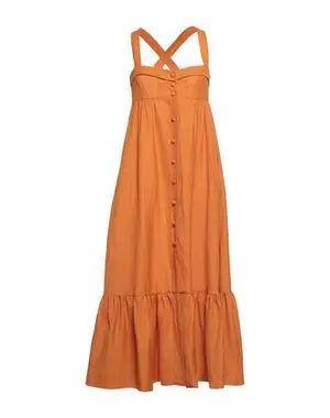 Sandro Flared Maxi Dress - Rust