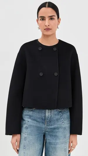 Sablyn Floren Cropped Double-breasted Coat