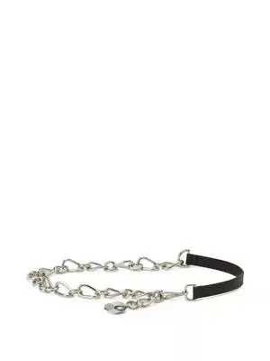 LANVIN Chain-link Leather Belt - Silver