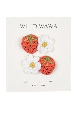 WILD WAWA Crochet Clip Set Strawberry Daisy