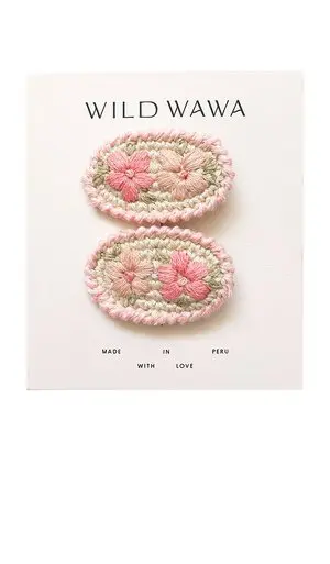 WILD WAWA Crochet Clip Set Taupe Pink