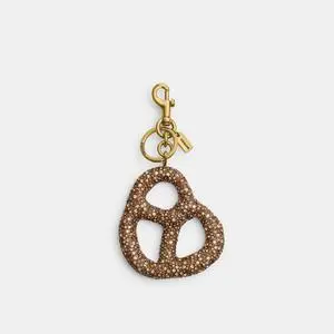 COACH Crystal Pretzel Bag Charm - Brass/brown