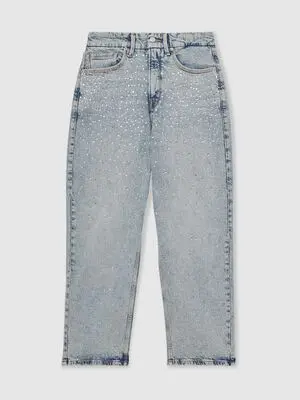 Good American Crystal Cropped Jeans
