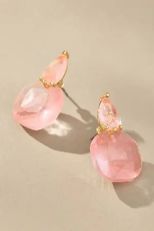 Anthropologie Floating Crystal Earrings - Pink