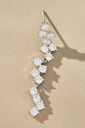 Anthropologie Wavy Crystal Drop Earrings