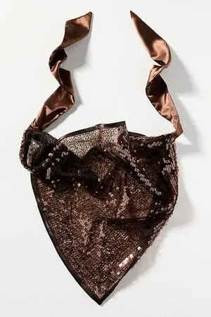 Anthropologie Sequ Hair Scarf - Chocolate