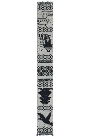 BEAMS Muffler Jacquard Nordic Pattern Scarf In Black