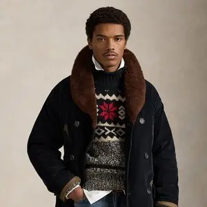 Ralph Lauren Shearling-collar Corduroy Ranch Coat