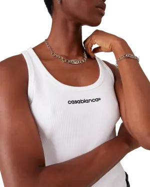 Casablanca Ribbed Tank Top - Multicolor