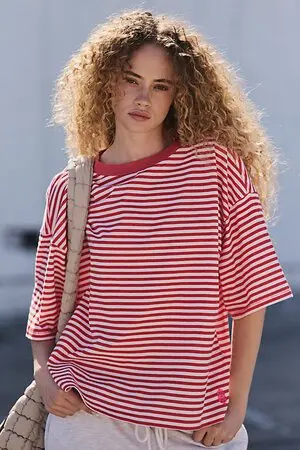 Red Striped Tops For Women