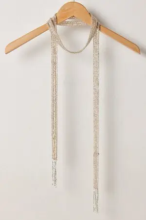 Free People Lola Embellished Skinny Scarf - Silver