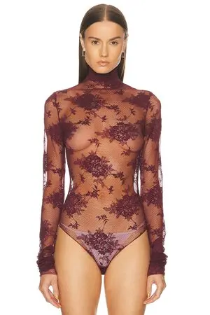 Andamane Ziggy Lace Turtleneck Bodysuit