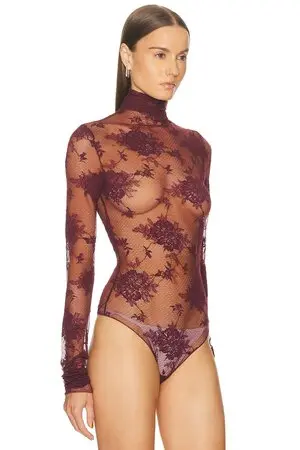Andamane Ziggy Lace Turtleneck Bodysuit