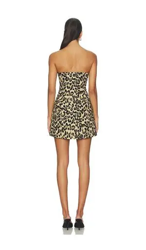 ROTATE BY BIRGER CHRISTENSEN Leopard Print Jacquard Dress