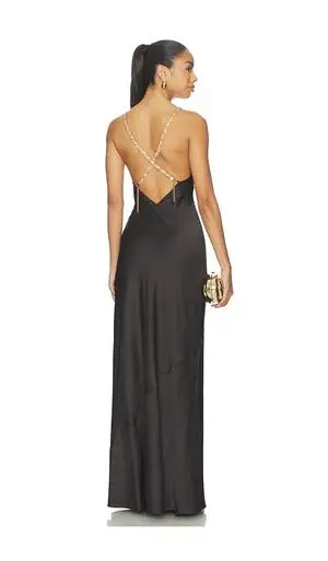 L'Agence Saint Beaded Strap Gown