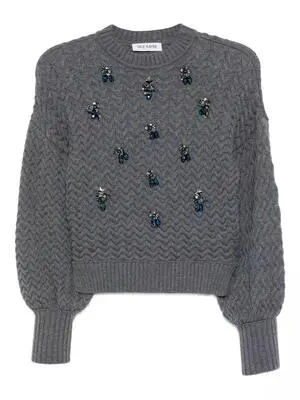 Dice Kayek Crystal-embellished Funnel Neck Sweater