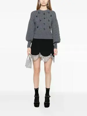 Dice Kayek Crystal-embellished Funnel Neck Sweater