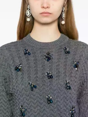 Dice Kayek Crystal-embellished Funnel Neck Sweater