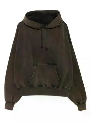 ALAINPAUL Gathered Neckline Hoodie - Brown