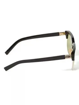Miu Miu Acetate Sunglasses With Gold-tone Detailing - Black