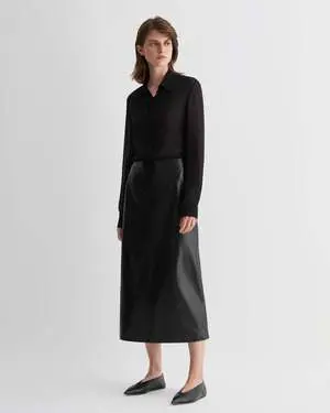 Veronica De Piante Gisele Nappa Leather Skirt