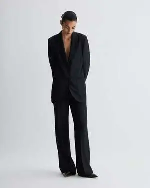 Veronica De Piante Taylor Trouser In Silk - Black