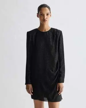 Veronica De Piante Pia Metallic Leopard Print Silk Dress